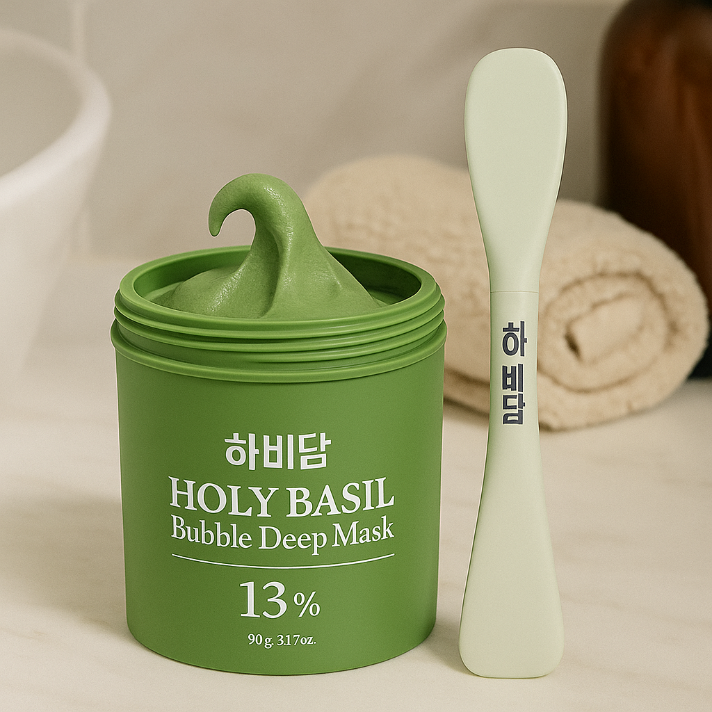Holy Basil Bubble Mask Duo + Dual Pore Brush Set – Deep-Cleansing Powe ...